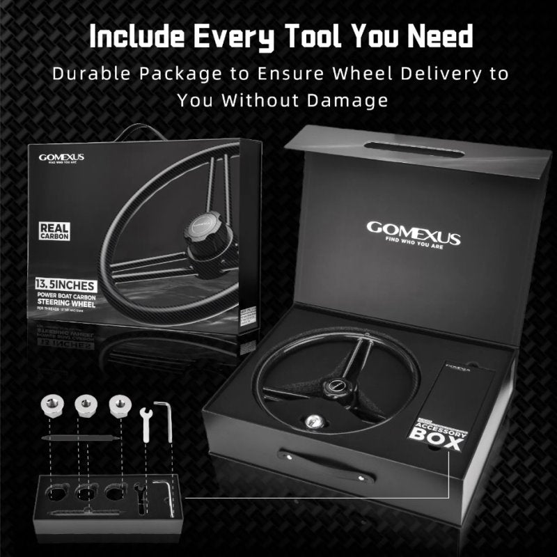 Gomexus Boat Steering Wheel 100% 3K Carbon Fiber 13.5" – Kaiser Boating ...